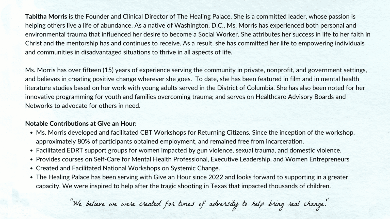 Provider Spotlight - Give an Hour