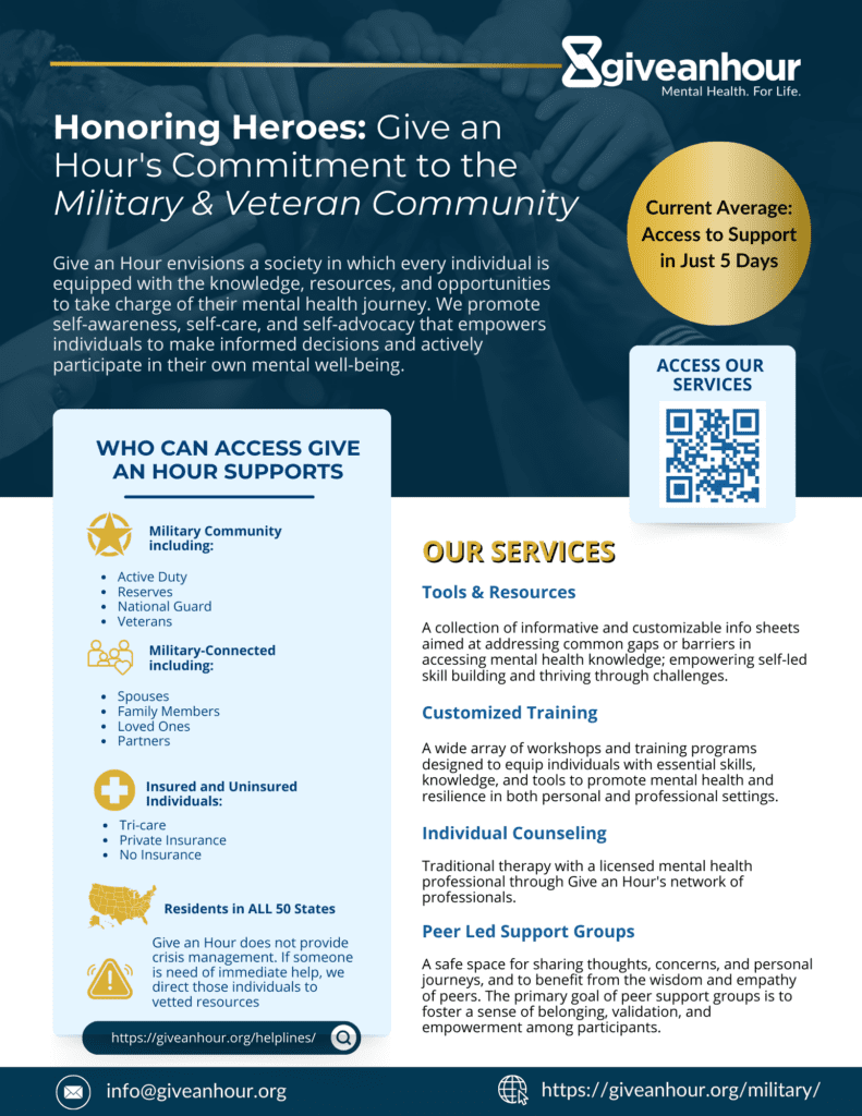 Mental Health Care for Military and Families - Give an Hour