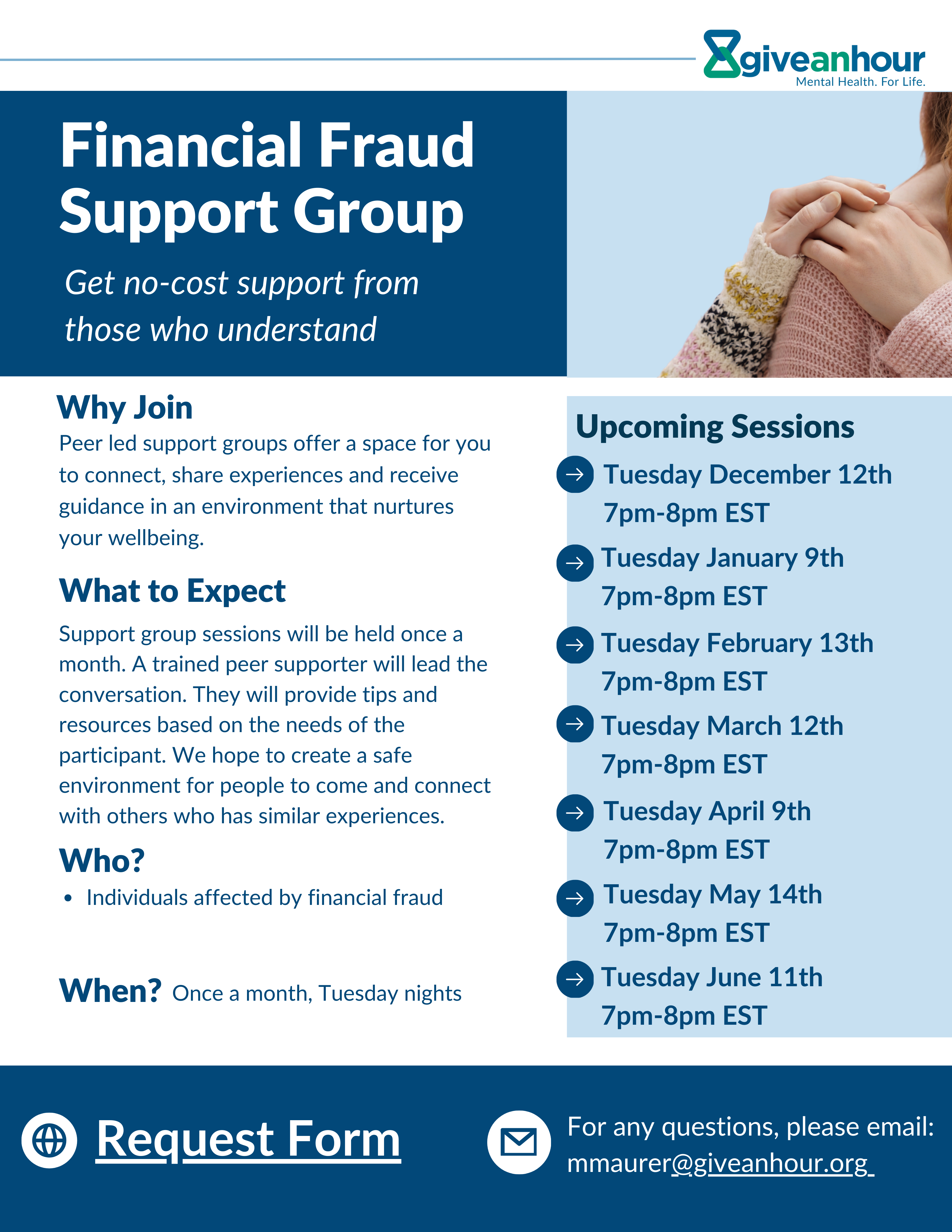 Financial Fraud Support Group Flyer - Give an Hour Financial Fraud Support Group Flyer - Give an Hour