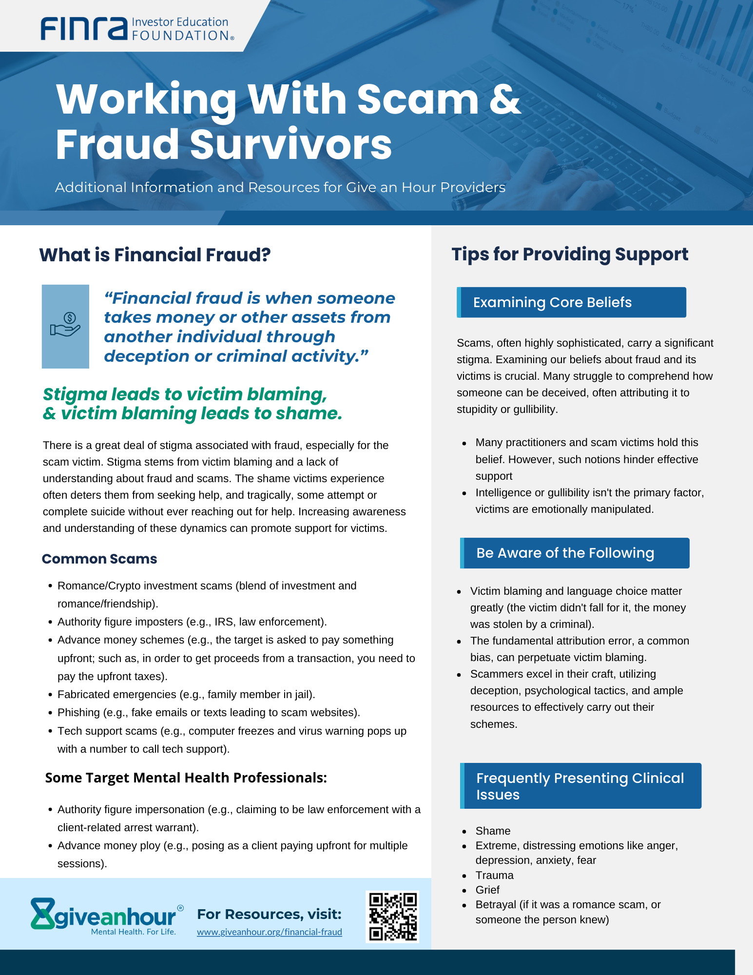 Emotional & Psychological Impacts of Financial Fraud - Give an Hour